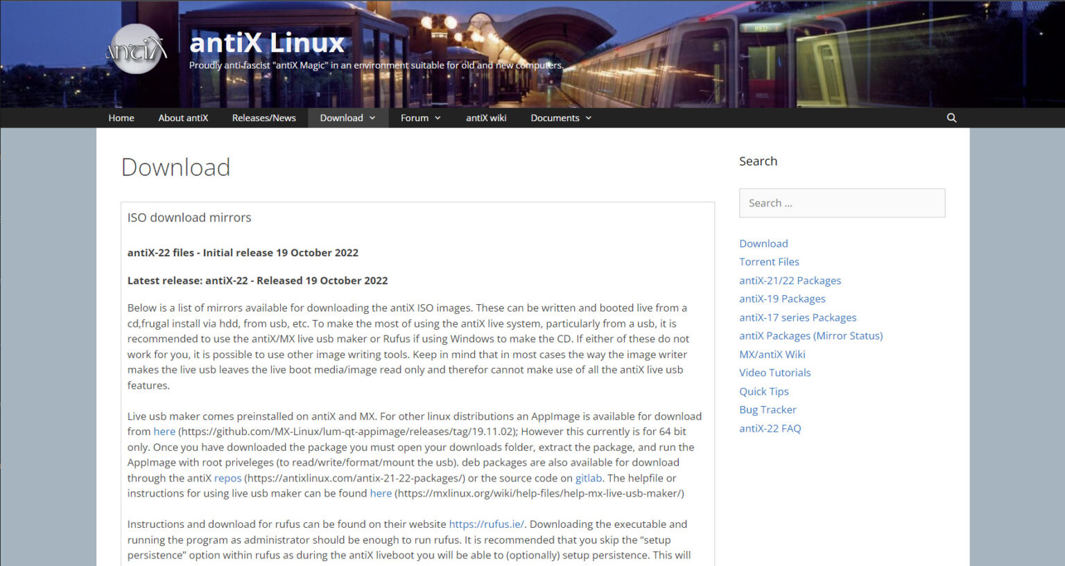 antiX Linuxをダウンロードする方法 | ushiyaDevLog