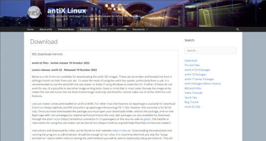 antiX Linuxをダウンロードする方法 | ushiyaDevLog